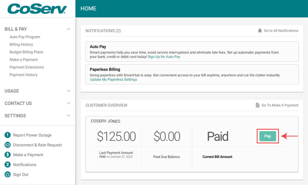 How To View/Pay Bill - CoServ.com