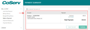 Set up a One-Time Payment - CoServ.com