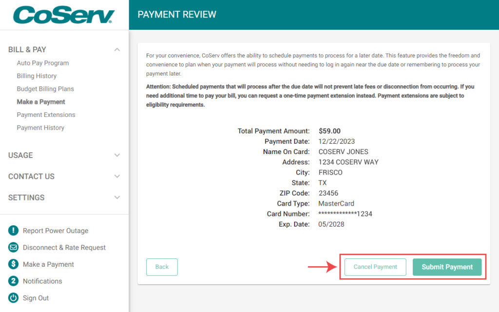 Set up a One-Time Payment - CoServ.com