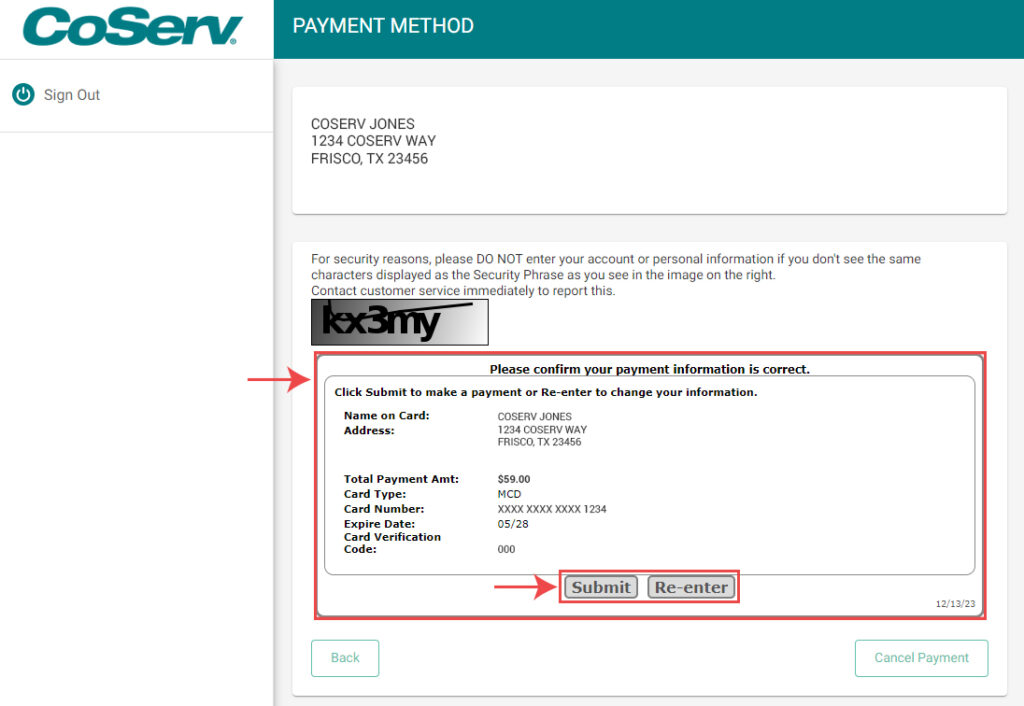 Set up a One-Time Payment - CoServ.com