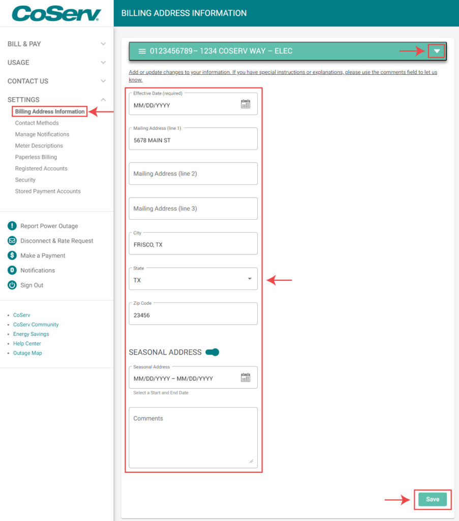 Updating Your Information - CoServ.com