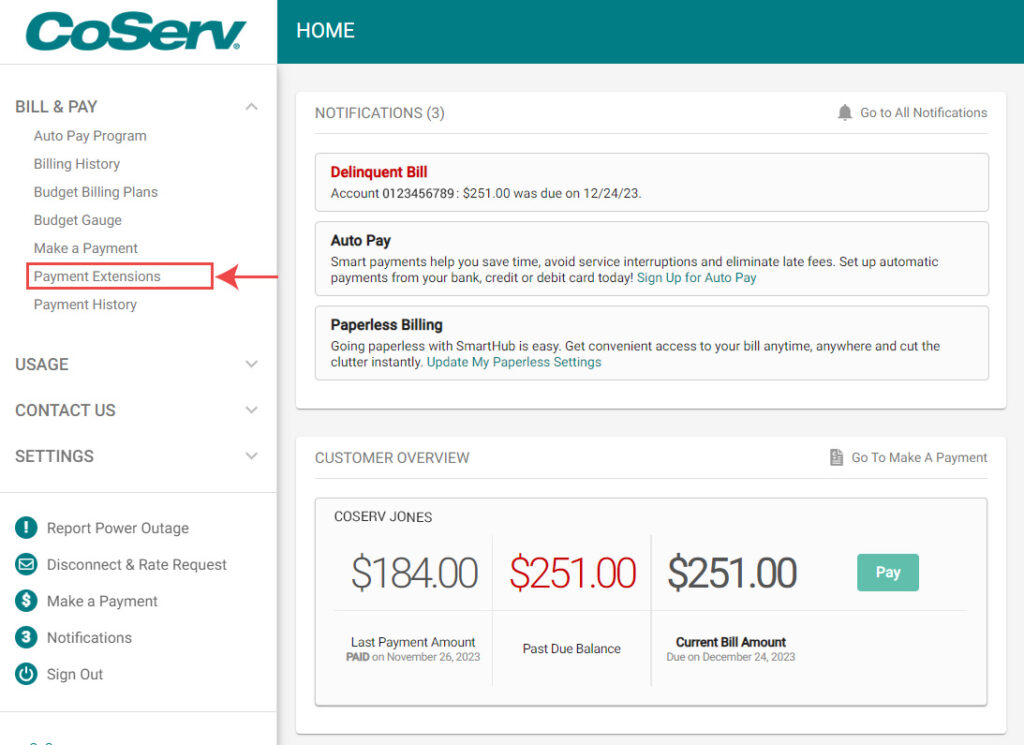 Payment Due Date Extensions - CoServ.com