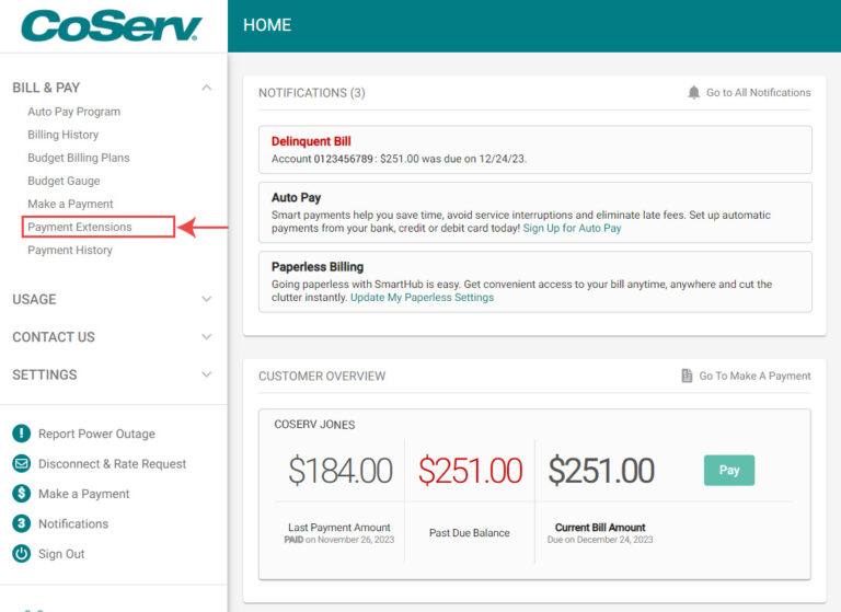 Payment Due Date Extensions - CoServ.com